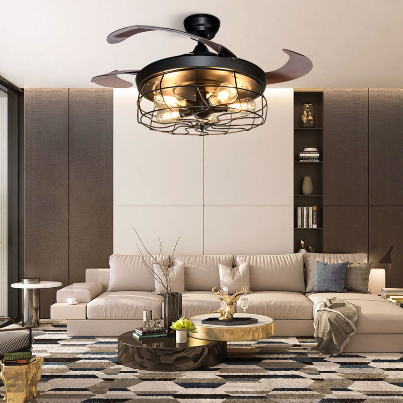 Williston Forge Howey 42" 3-blade Retractable Ceiling Fan With Lights ...