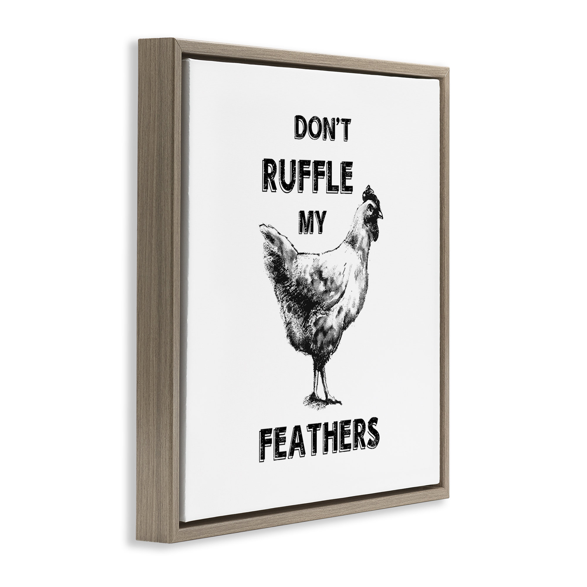 House of Hampton® Sassy Rooster Ruffled Feathers Framed Floater Canvas ...