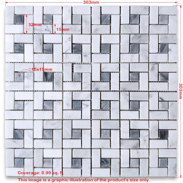 Marble Online 12" x 12" Marble Pinwheel Mosaic Wall & Floor Tile | Wayfair