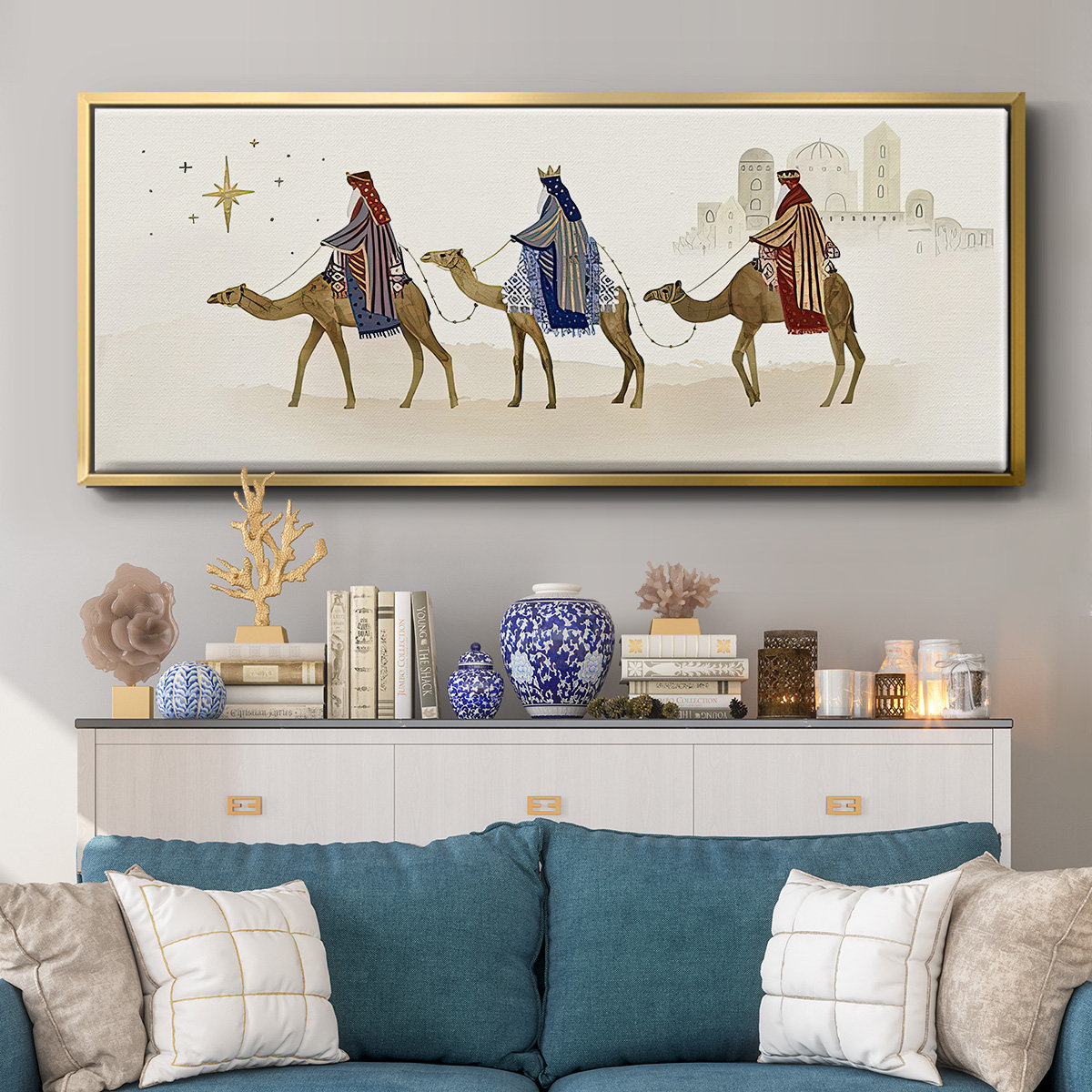 Red Barrel Studio® Away in a Manger Collection D- Framed Canvas | Wayfair