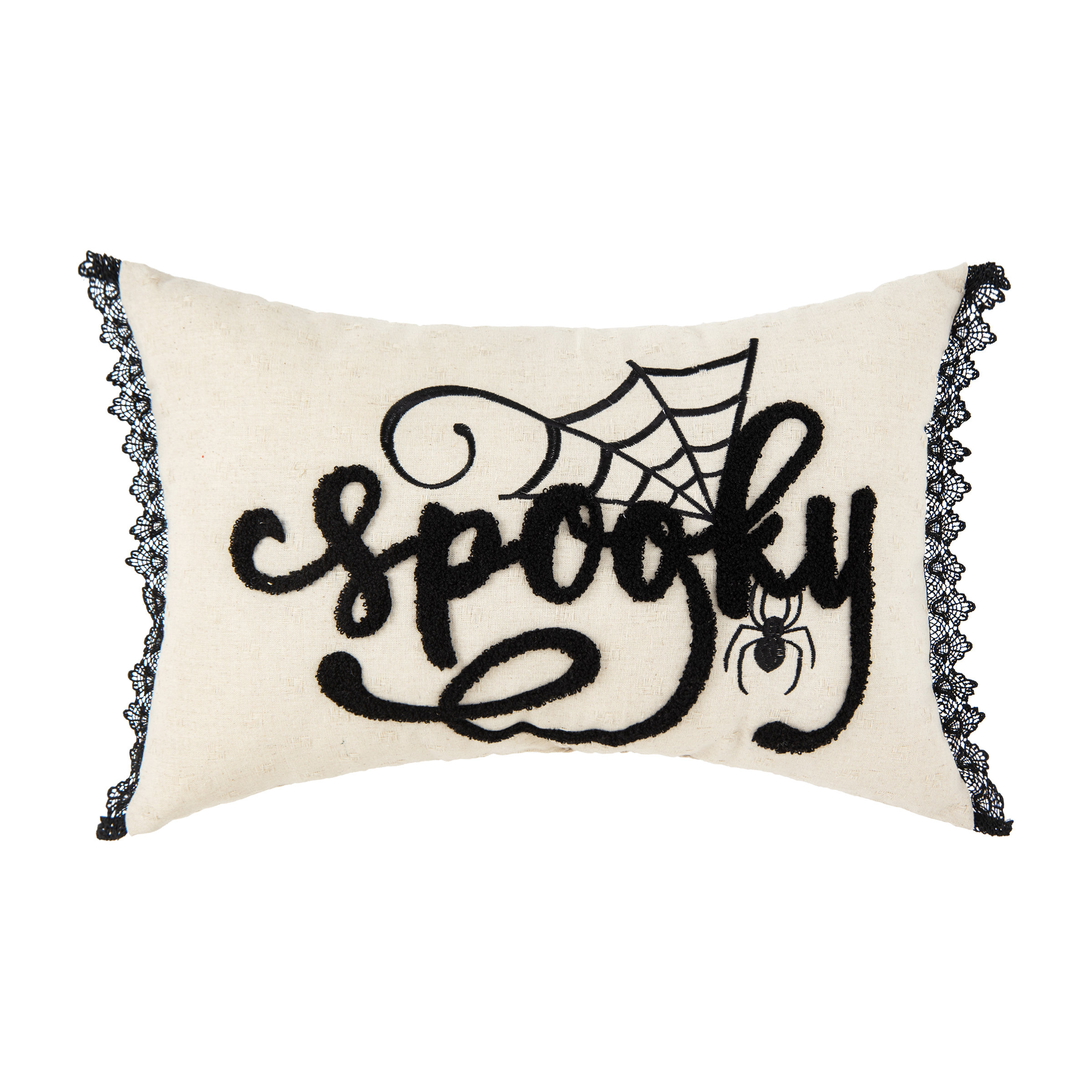 C&F Home Spooky Black And White Halloween Embroidered Throw Pillow ...