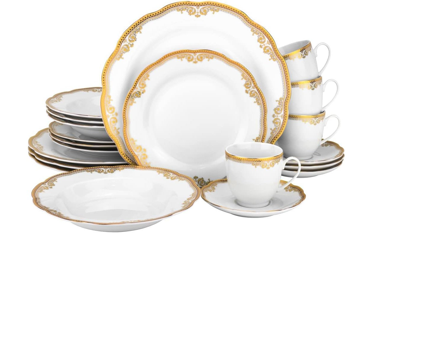 Imperial Gift Co. 49 Piece Porcelain China Dinnerware Set, Service for ...