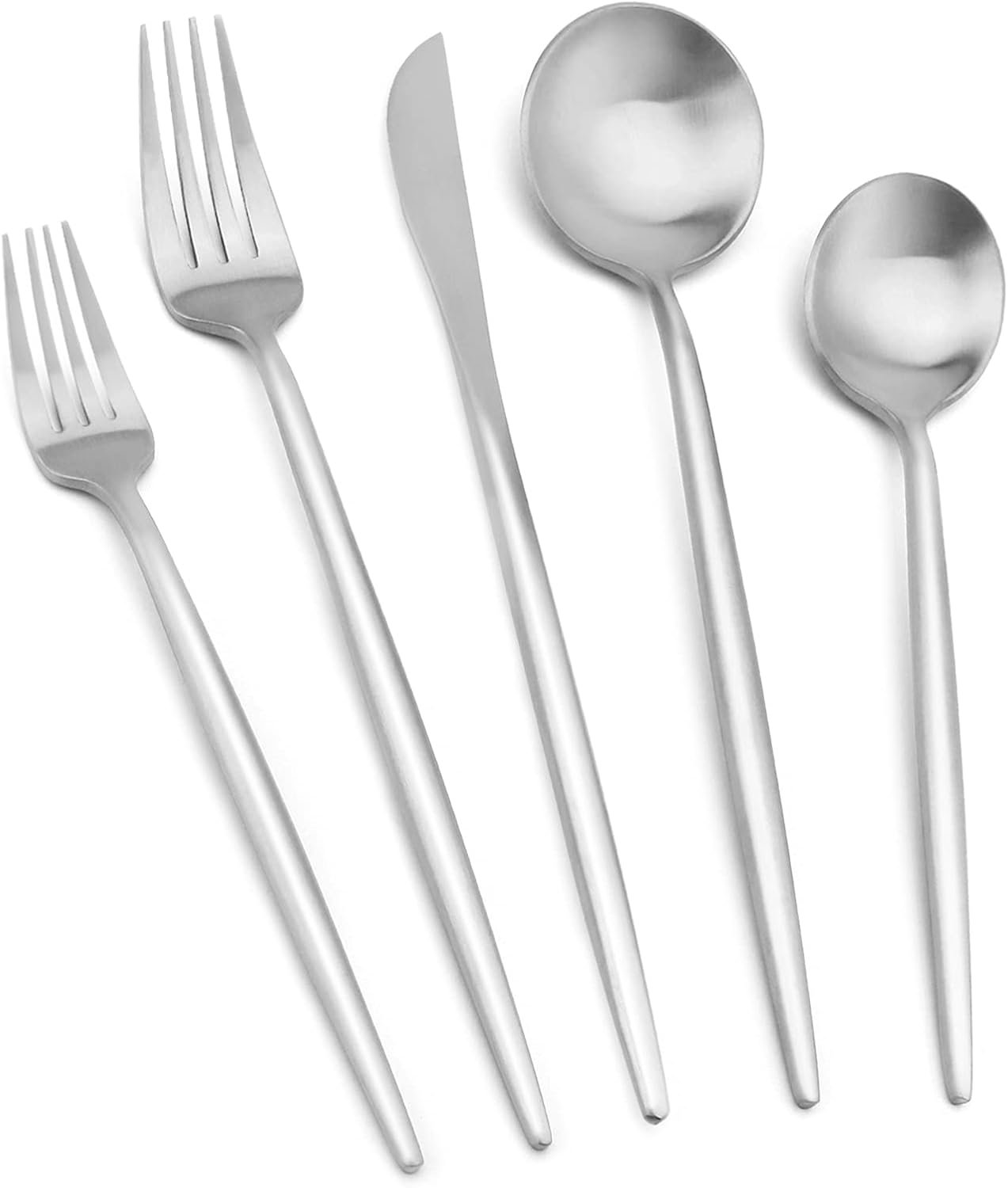 Latitude Run® 30-Piece Stainless Steel Flatware Set, Matte Cutlery Set ...