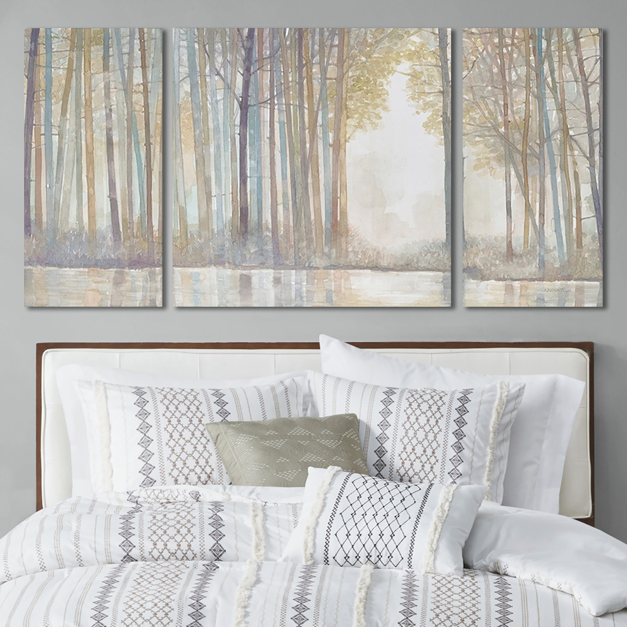 Alcott Hill Forest Reflections Triptych 3-piece Canvas Wall Art Set ...