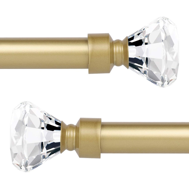 Rosdorf Park Curtain Rod With Crystal Diamond Finials | Wayfair