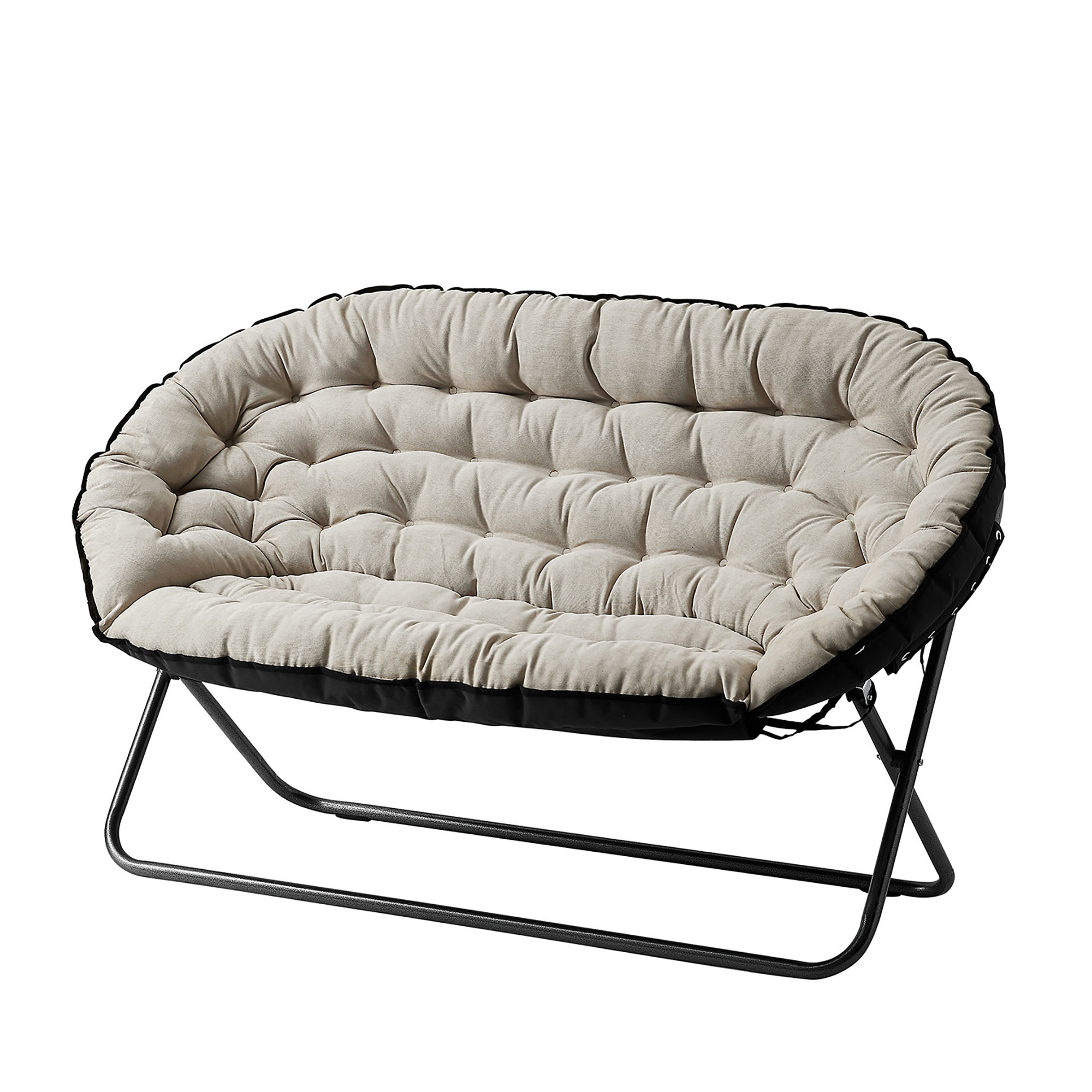 DormCo Waddon 56'' Papasan Velvet Folding Dorm Lounge Sofa & Reviews ...