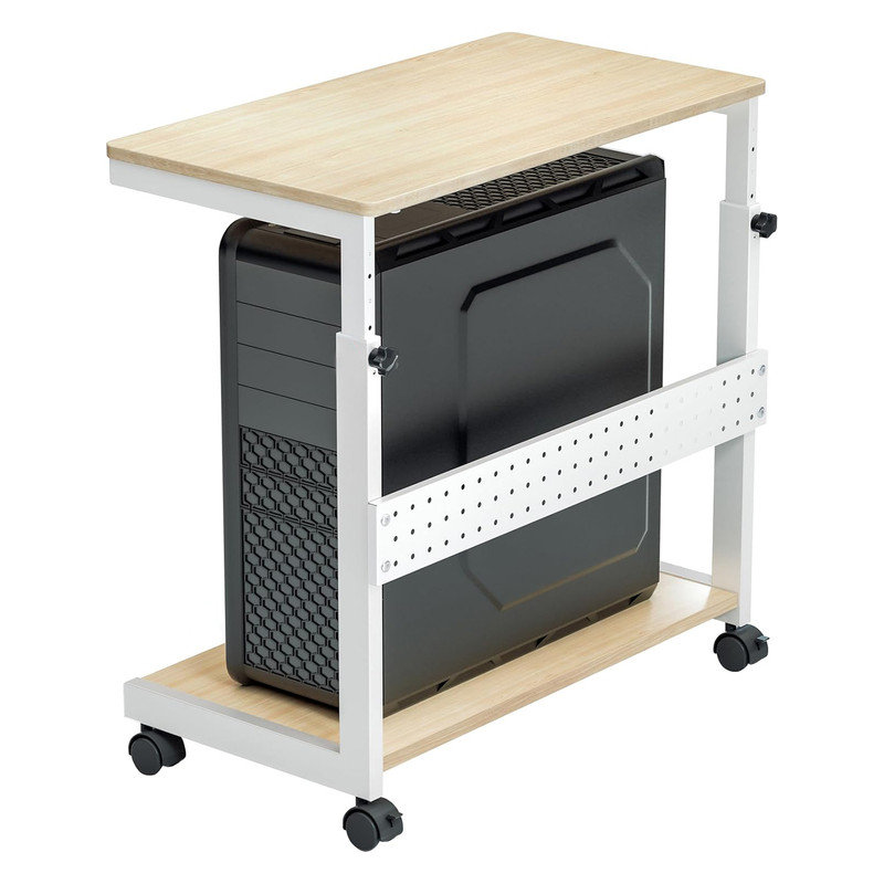 AMIZOY Height Adjustable Computer Tower Stand, 2-Tier CPU Holder Cart ...