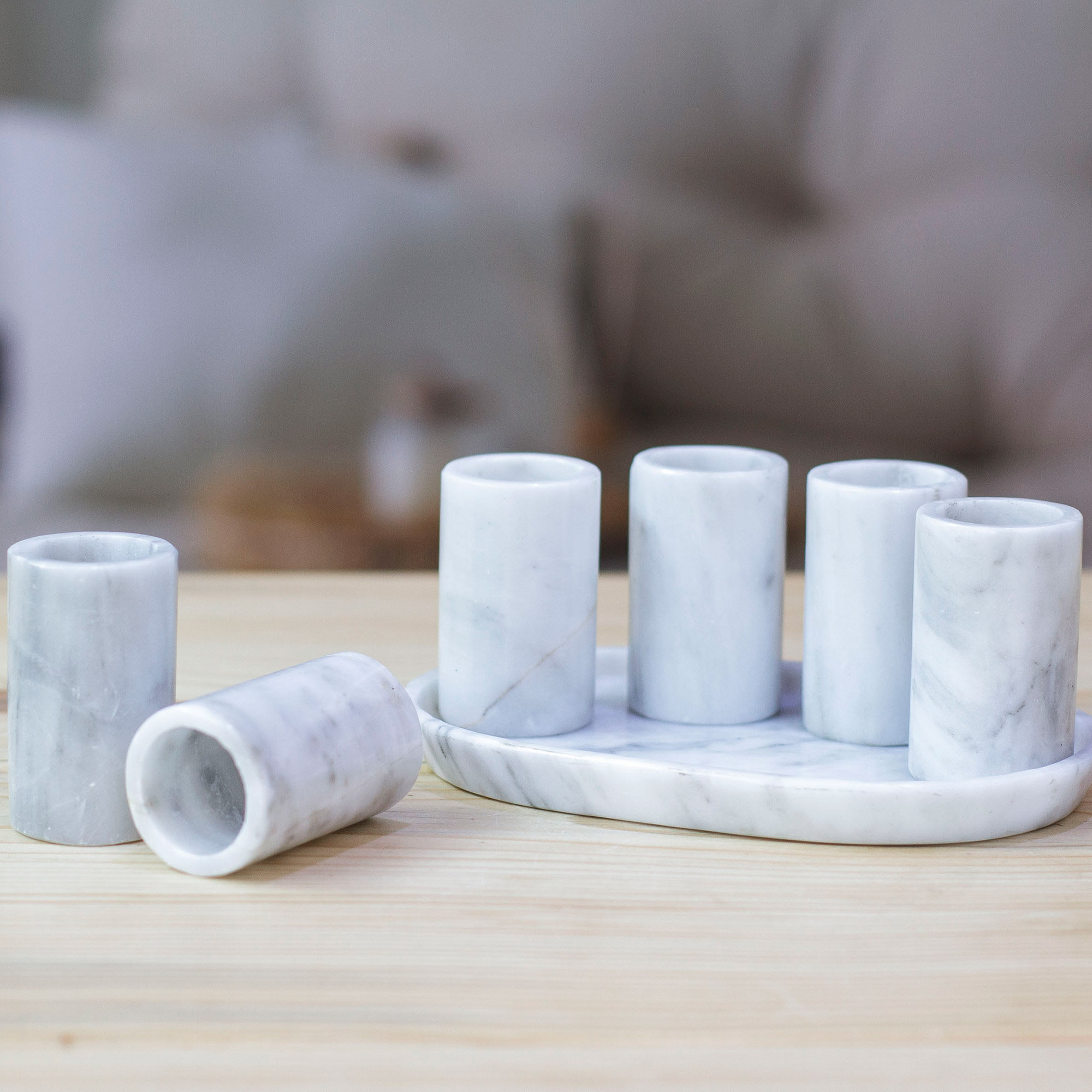 Novica Handmade Ethereal Modernity Onyx Tequila Glasses | Wayfair