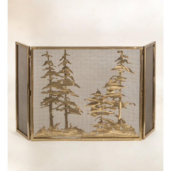 Meyda Lighting Pines 3 Panel Bifold Steel Fireplace Screen | Wayfair