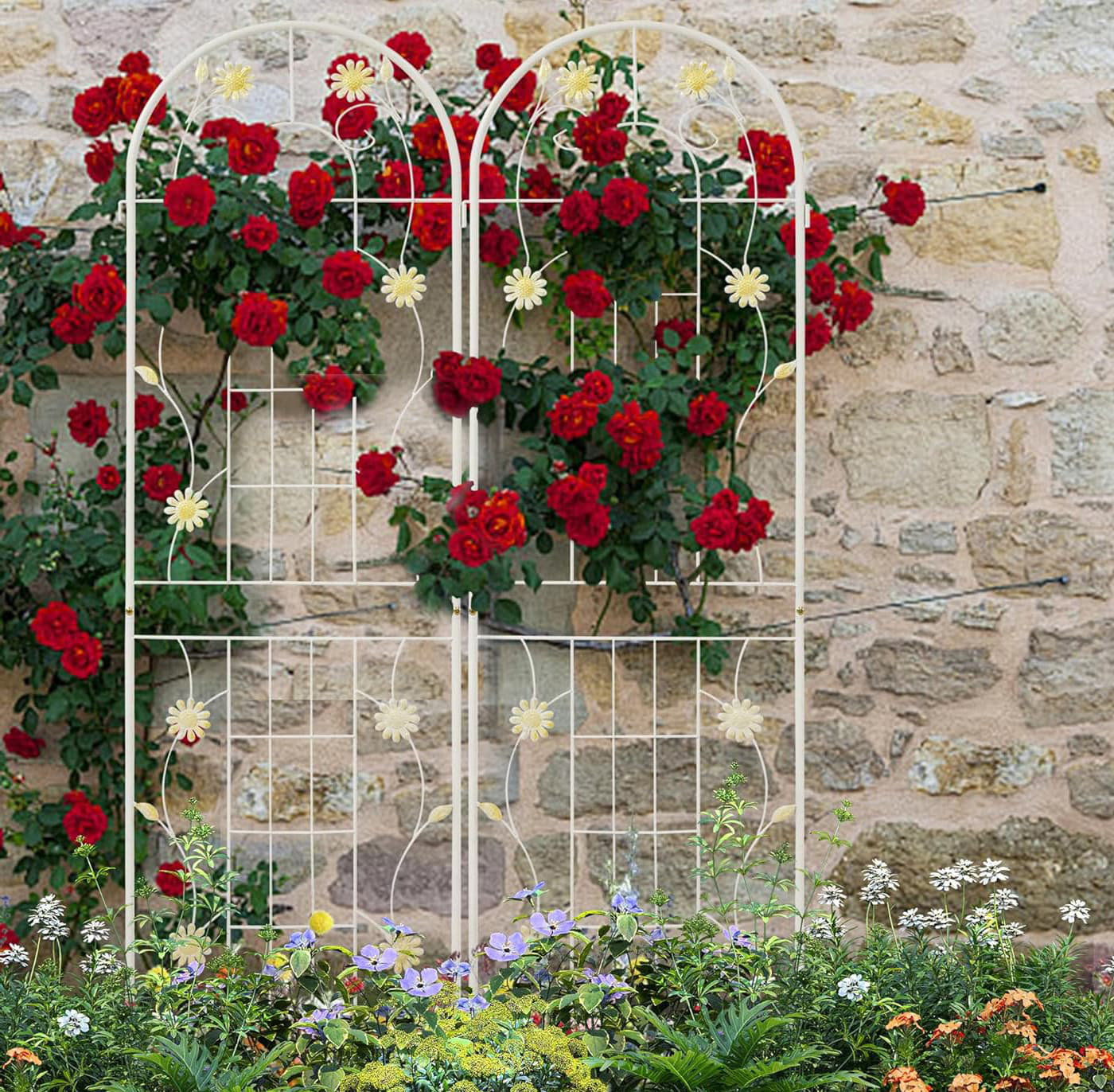 Lark Manor™ 2 - Pack 71x20in Rustic Iron Arch Trellises in Metal ...