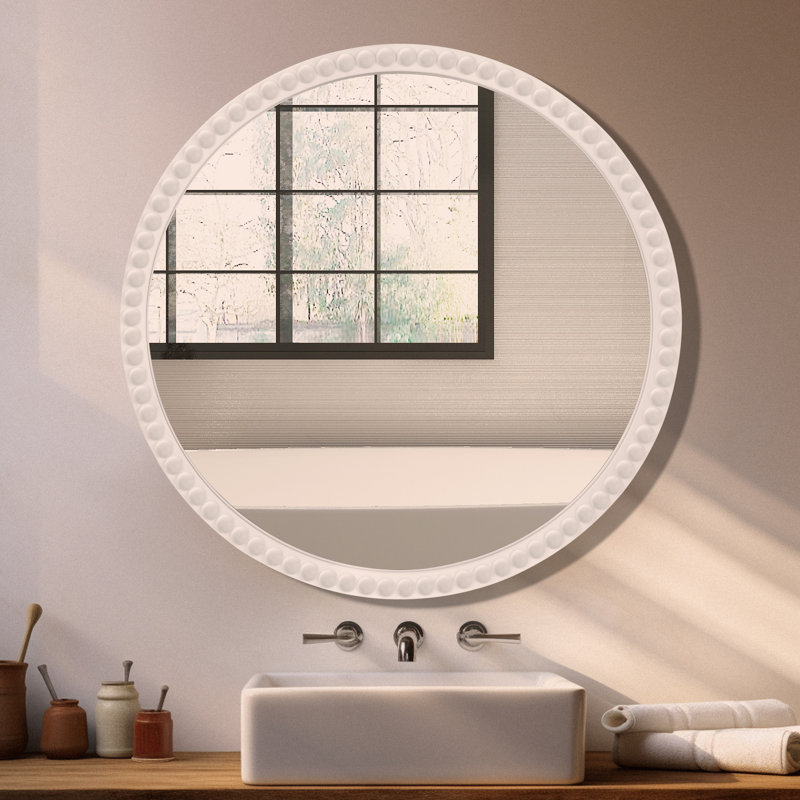Dakota Fields Chelbe Wood Round Wall Mirror | Wayfair