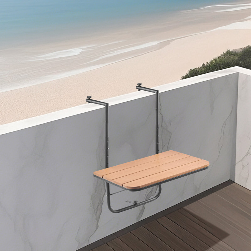 17 Stories Balcony Hanging Table 25 x 24 in Outdoor Patio Railing Bar ...