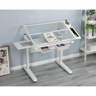 Inbox Zero Hand crank adjustable drafting table drawing desk with 2 ...