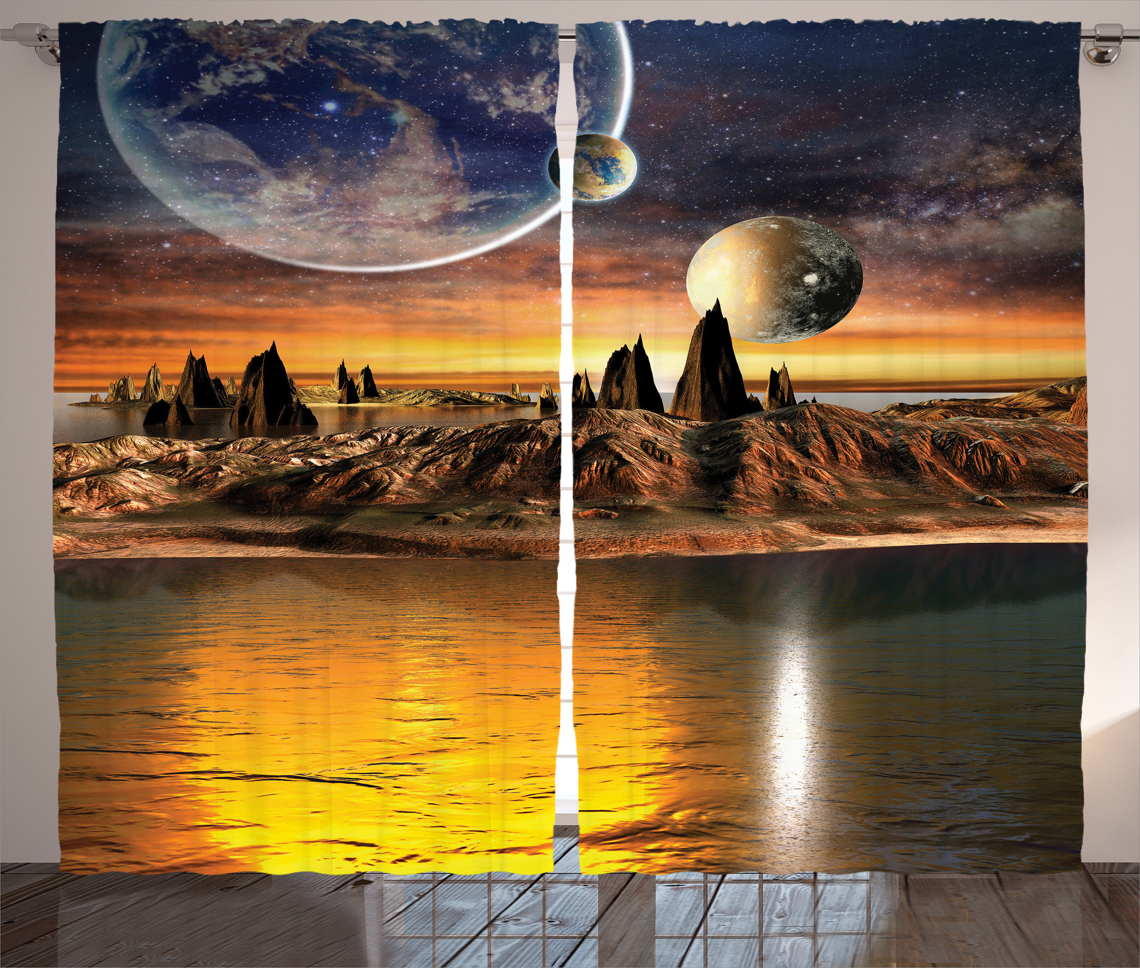 East Urban Home Bernuth Polyester Semi-Sheer Curtain Pair | Wayfair