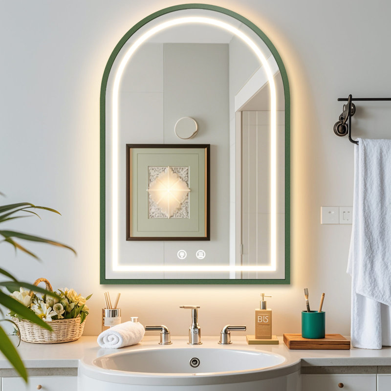 Wrought Studio™ Metal Arch Led Wall Mirror & Reviews | Wayfair
