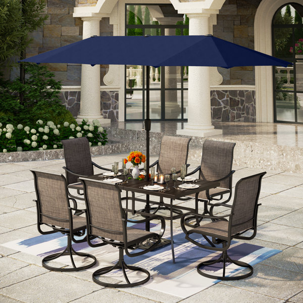 Umbrella Included Patio Dining Sets You'll Love | Wayfair