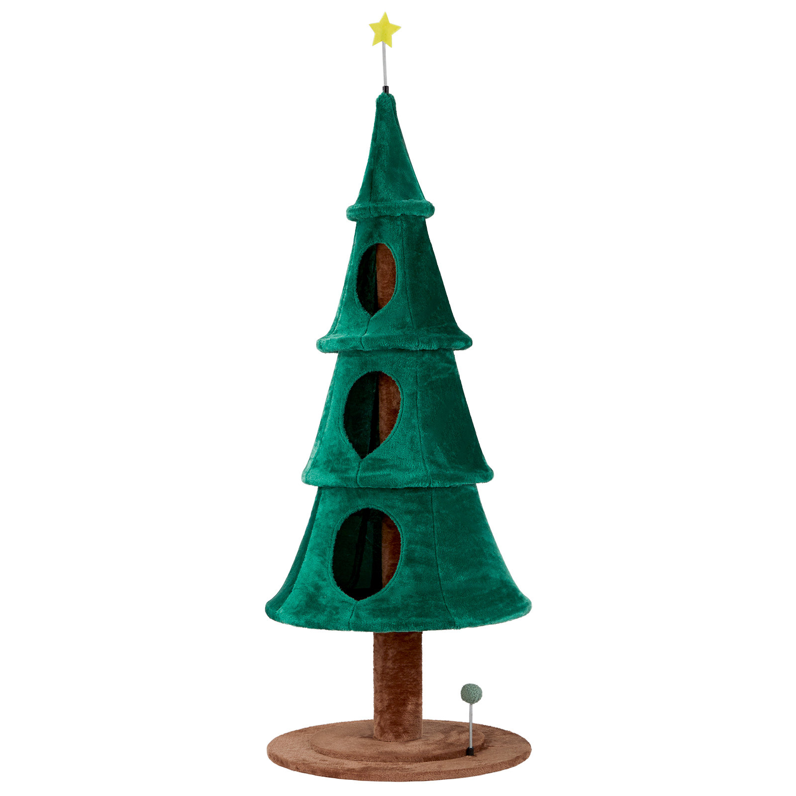 The Holiday Aisle® Large Tall Christmas Tree Cat Tower With 3 Cat ...