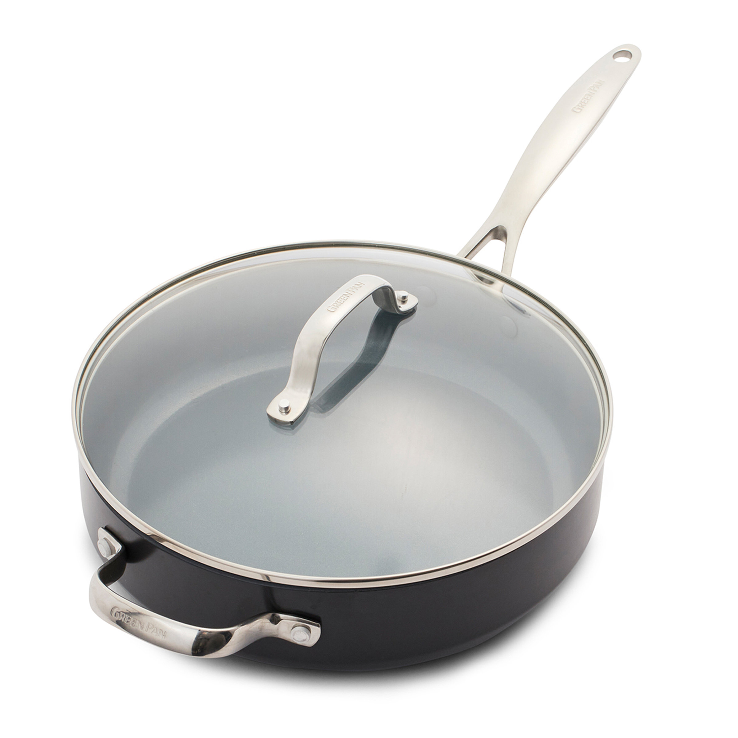 GreenPan Valencia Pro Healthy Ceramic Nonstick 4.5qt Saute Pan with Lid ...