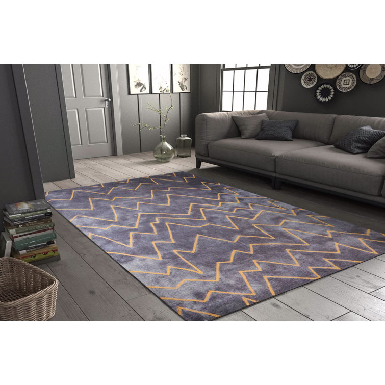 Gracie Oaks Juliette Geometric Machine Woven Grey Area Rug | Wayfair.co.uk