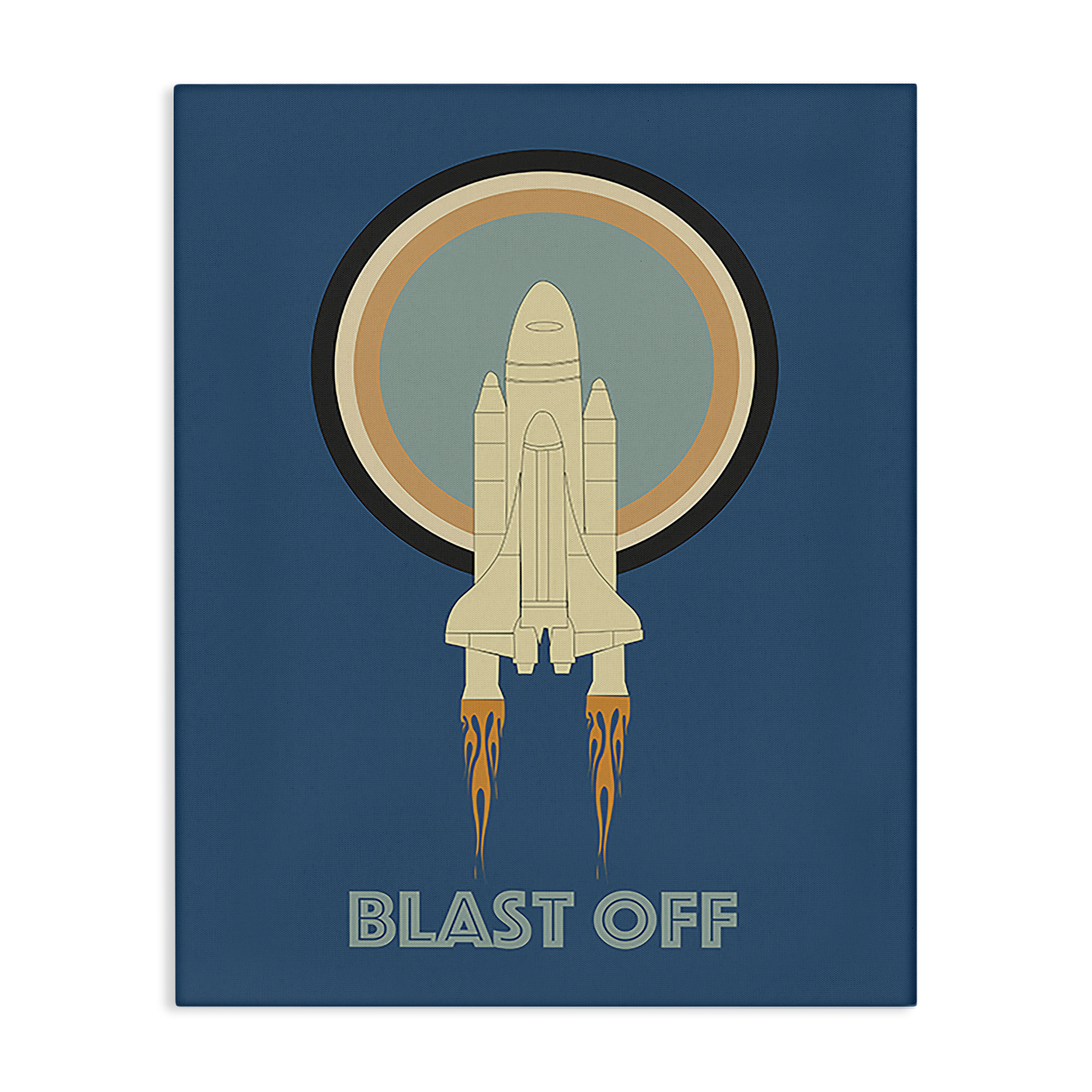 17 Stories Blast Off Vintage Rocket Canvas Wall Art by Ashley Singleton | Wayfair