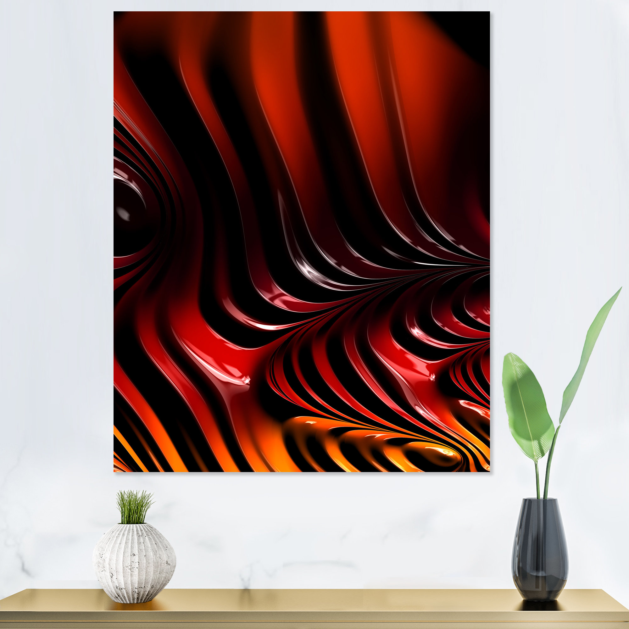 Wrought Studio™ Abstract Red Vortex II - Modern & Contemporary Canvas ...