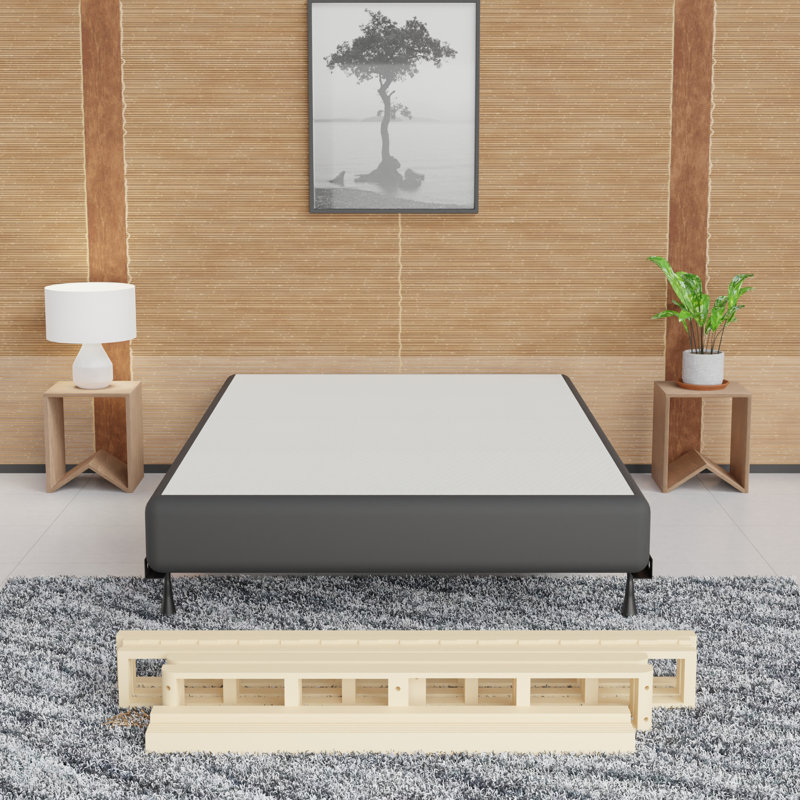 Alwyn Home Wooden Box Spring / foundation for Mattress Support, Easy to ...