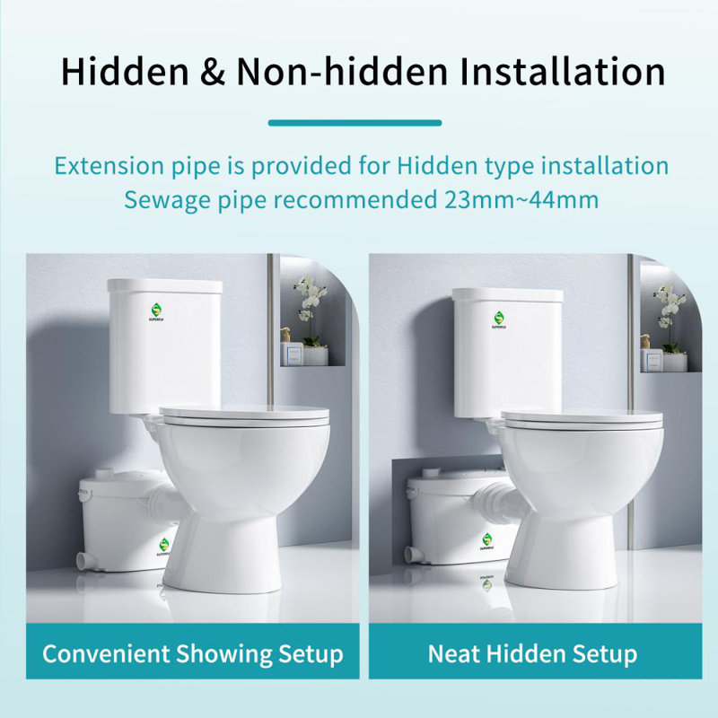 SUPERFLO Macerating Toilet System, Two Piece Upflush Toilet for ...