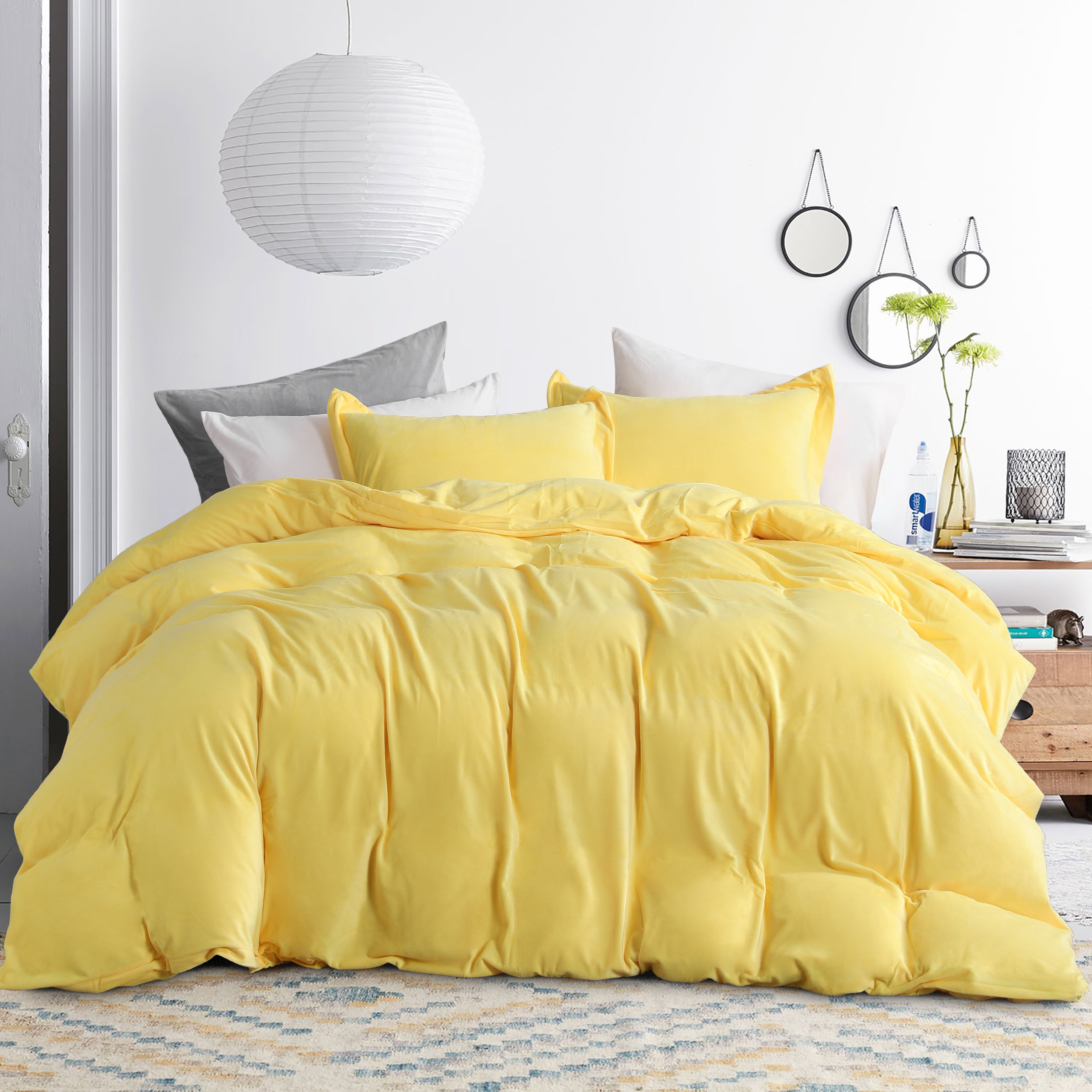 NTBAY 3 Pieces Comforter Cover Set, Flannel Duvet Cover Set With ...