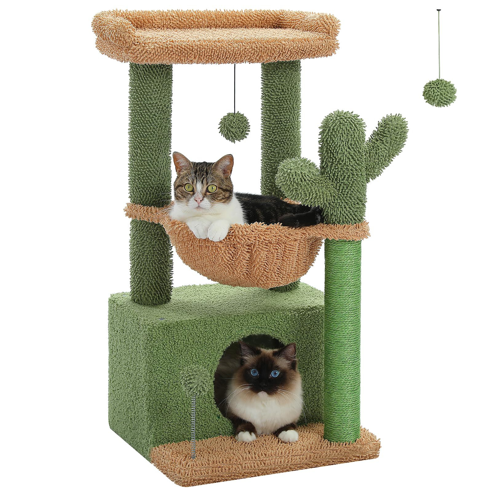 Dakota Fields Kailanni 4-In-1 Cactus Cat Tree, 33'' Cat Tower For ...