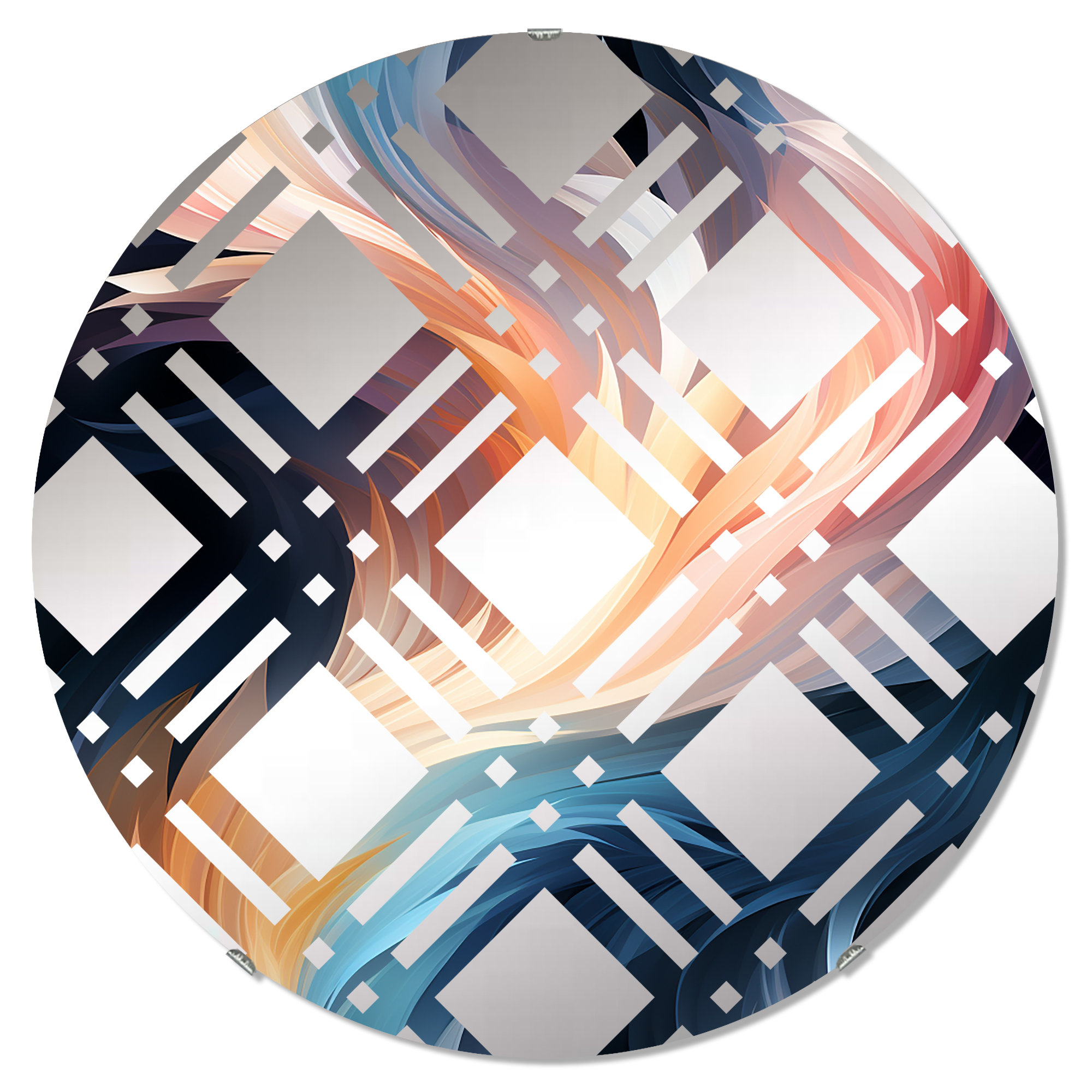Design Art Colorful Cosmic Ikat Whirls II - Plaid Decorative Mirror ...