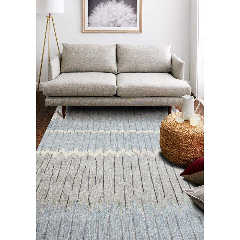 Latitude Run® Farrie Abstract Gray/Blue Area Rug & Reviews | Wayfair