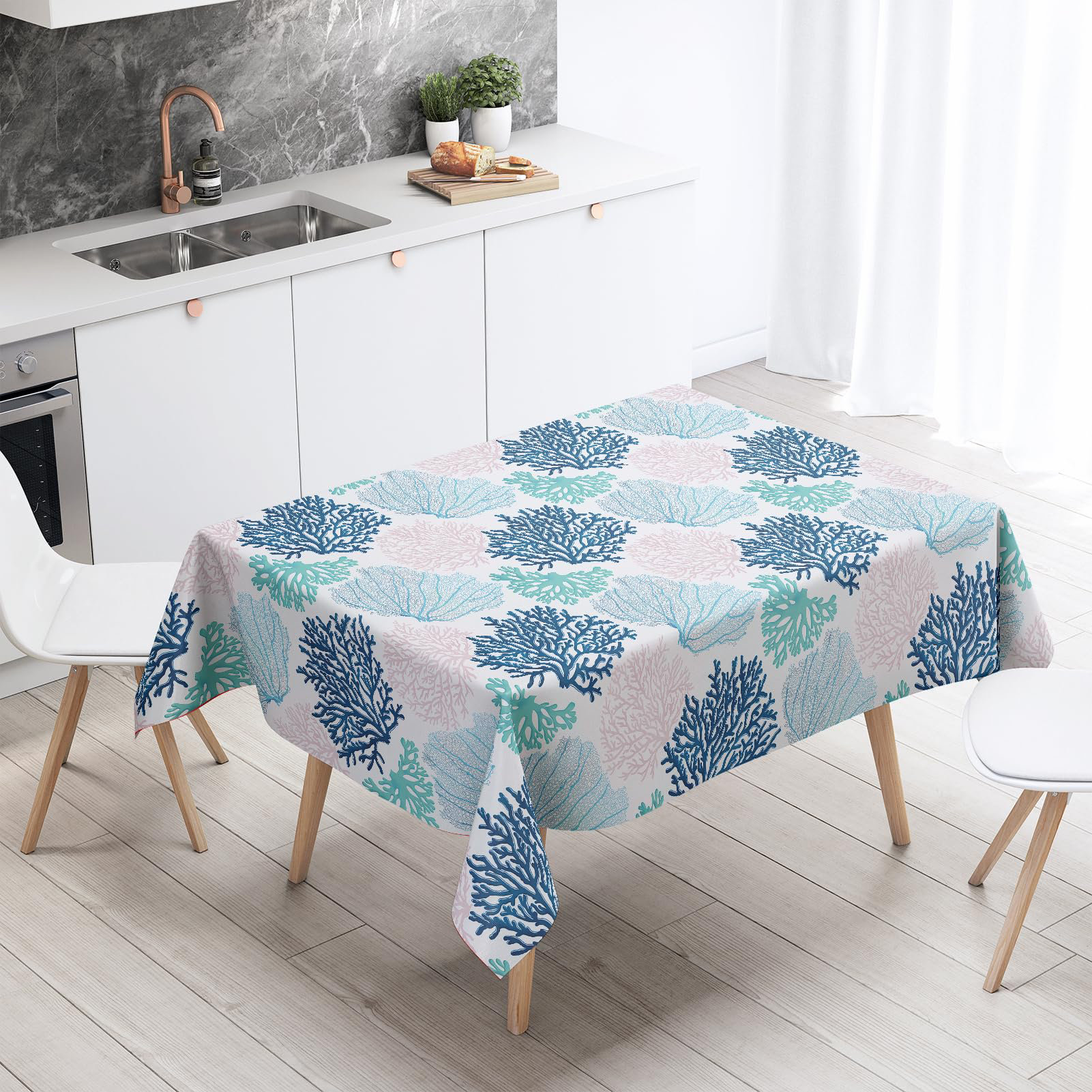 Rosecliff Heights Ocean Tablecloth Coastal Nautical Rectangle ...