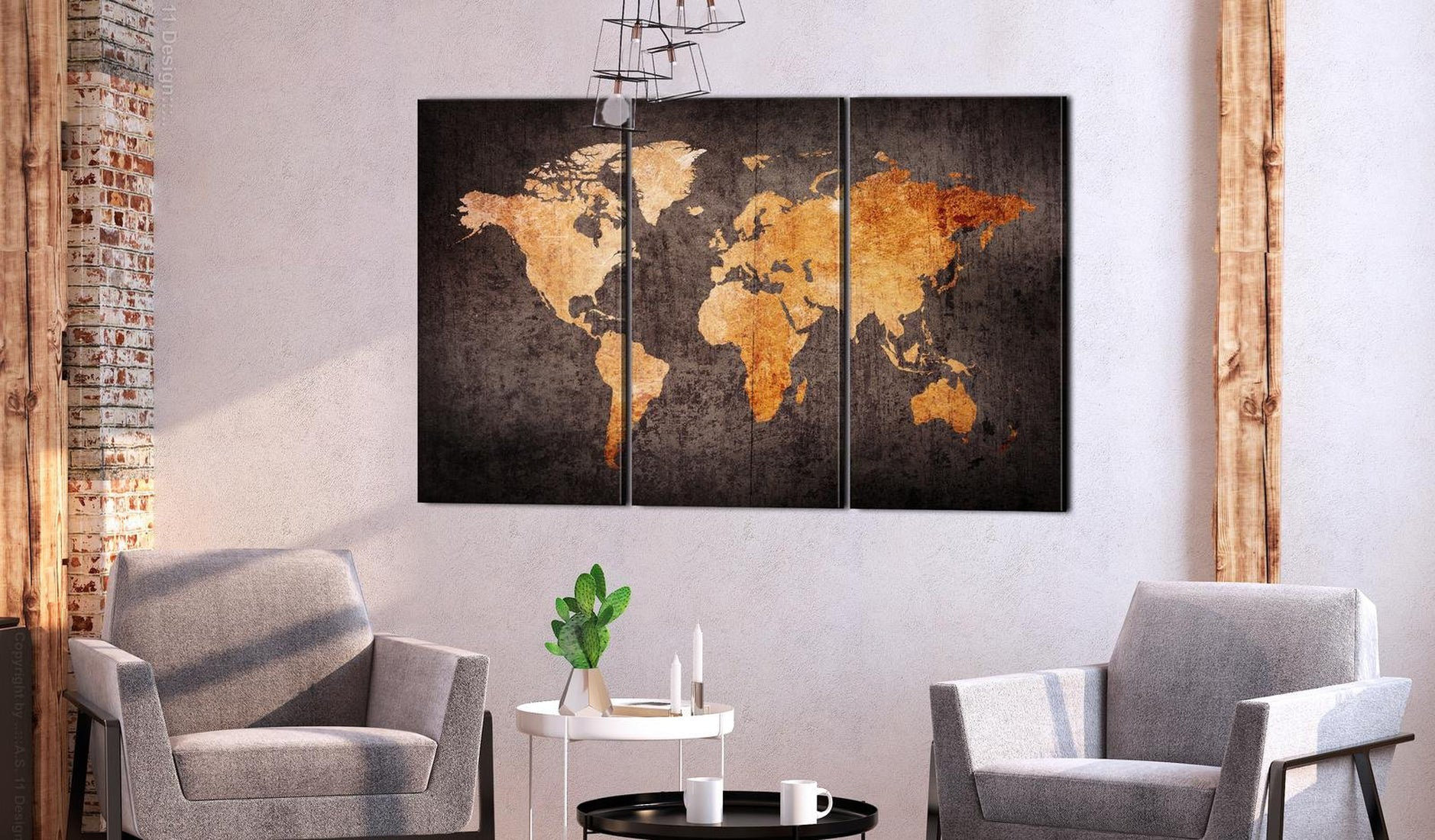 17 Stories Stretched Canvas World Map Art - Chestnut World Map ...