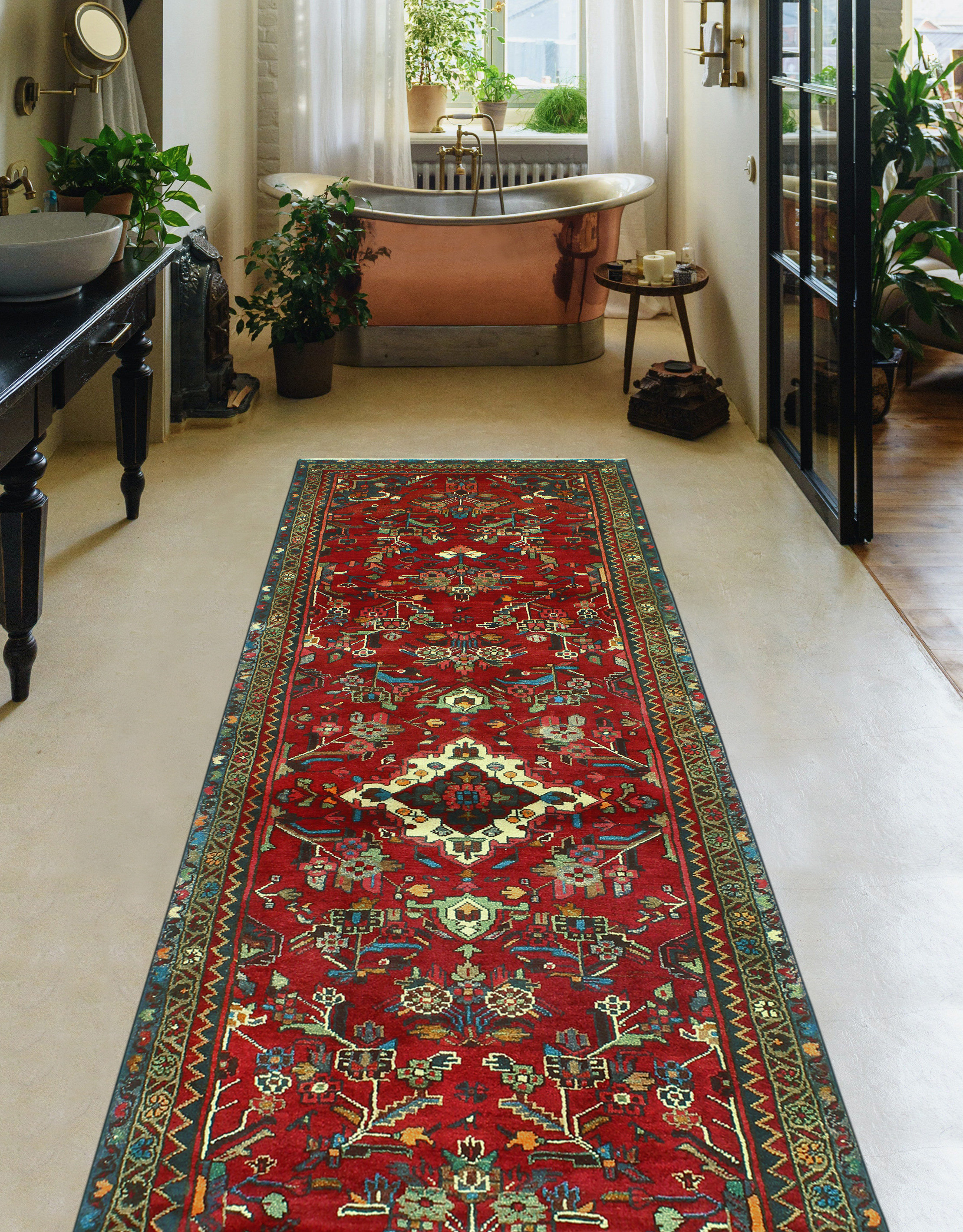 Isabelline Khylar Distressed Alethya Red Runner | Wayfair