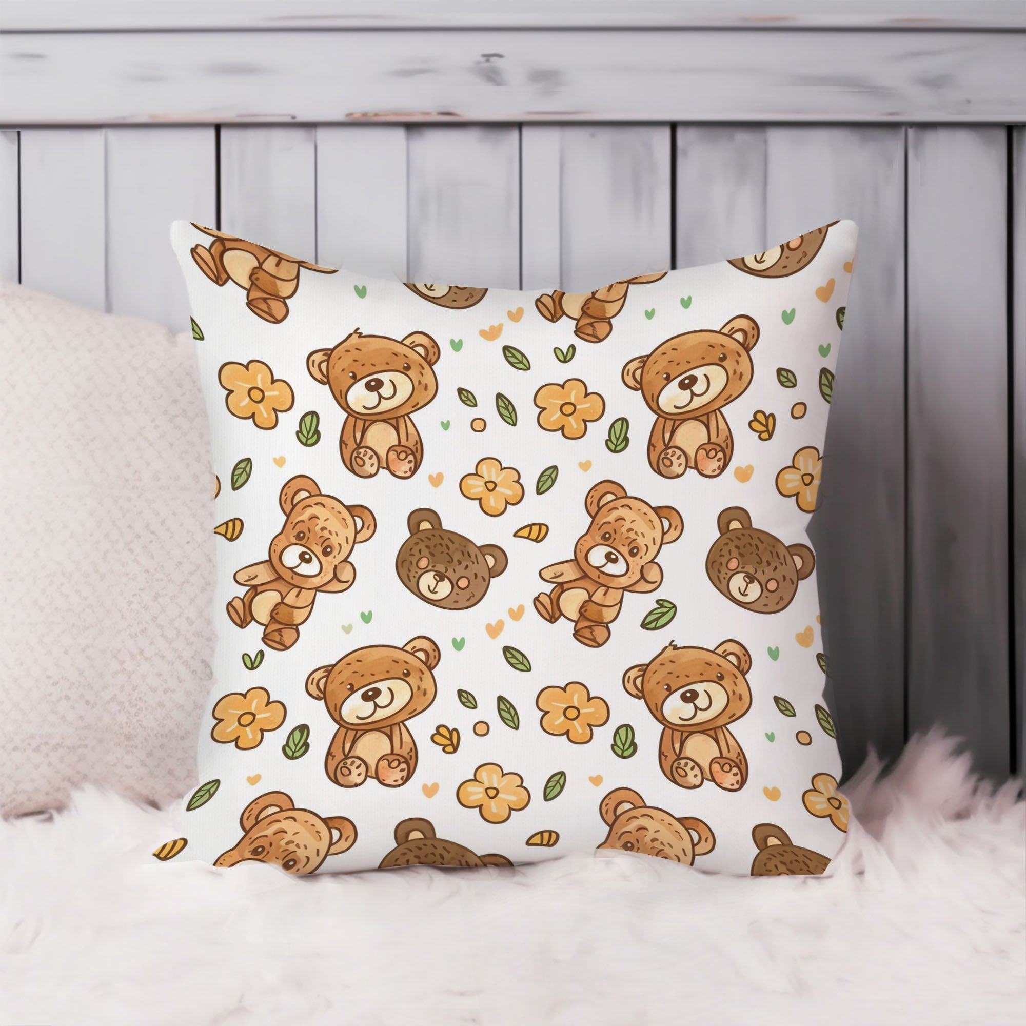 Ethan Taylor Cute Teddy Bear Patttern XII Pillow Cover | Wayfair