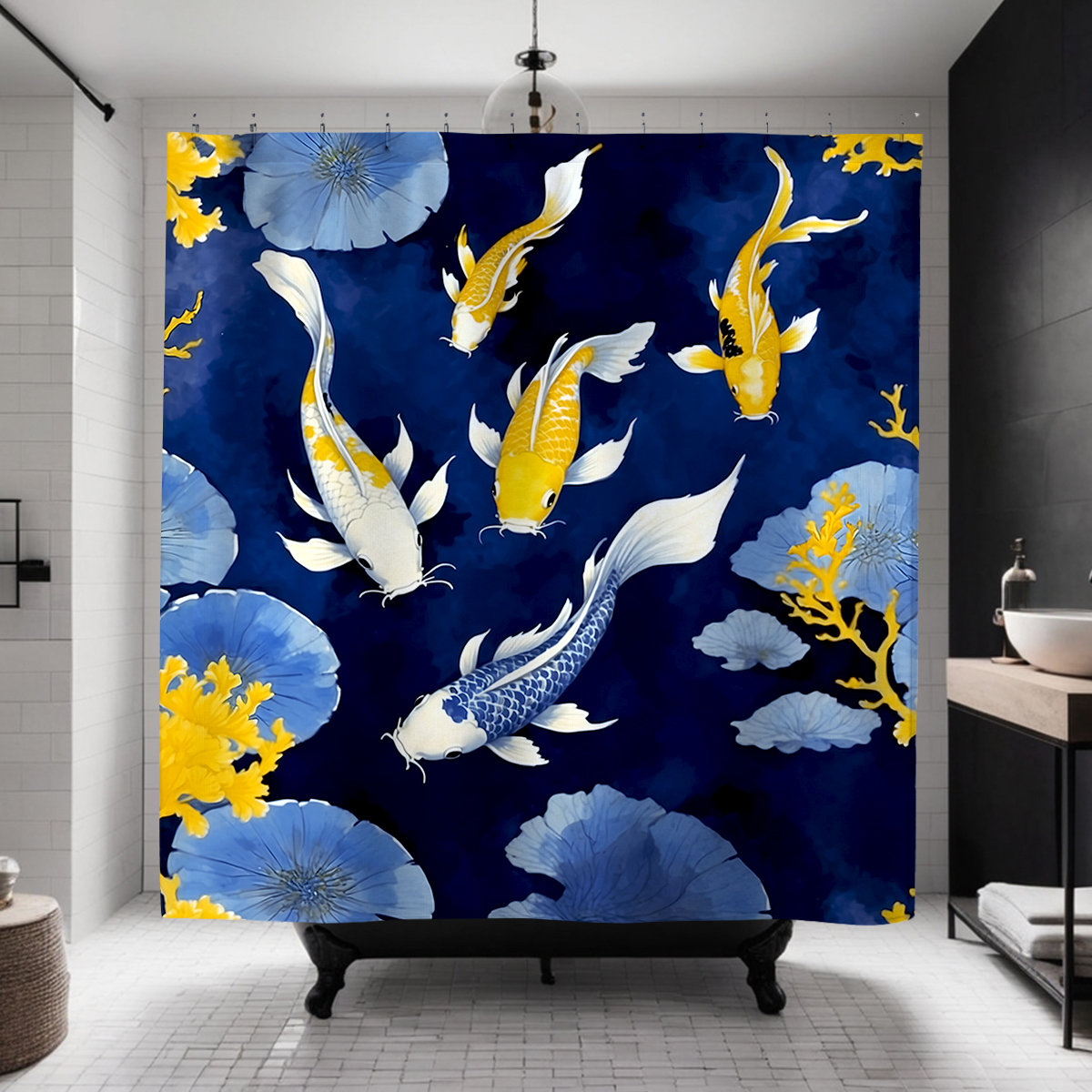 ULLI HOME Caramy Koi Fish Shower Curtain - Wayfair Canada