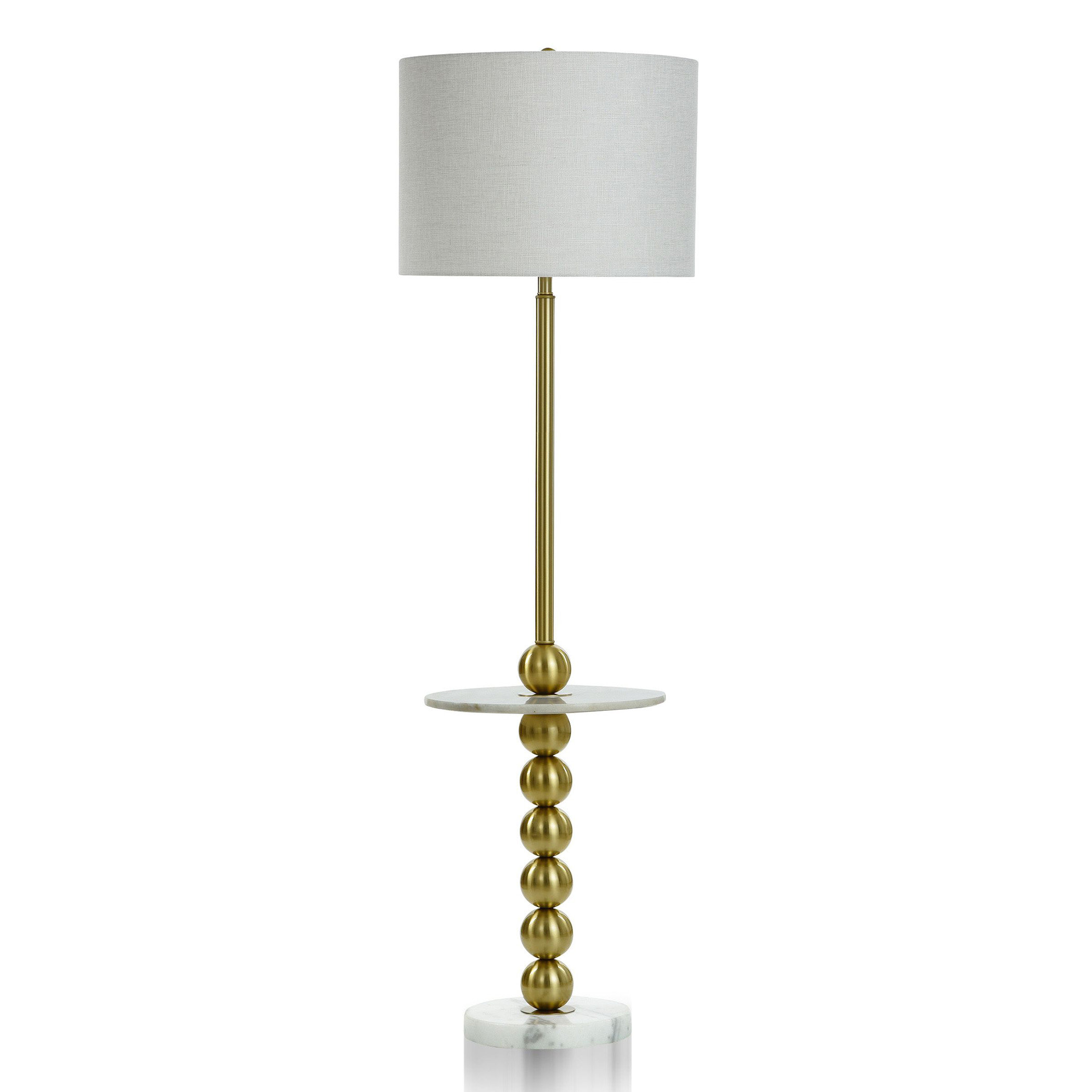Everly Quinn Tuart 64'' Antique Gold Tray Table Floor Lamp - Wayfair Canada