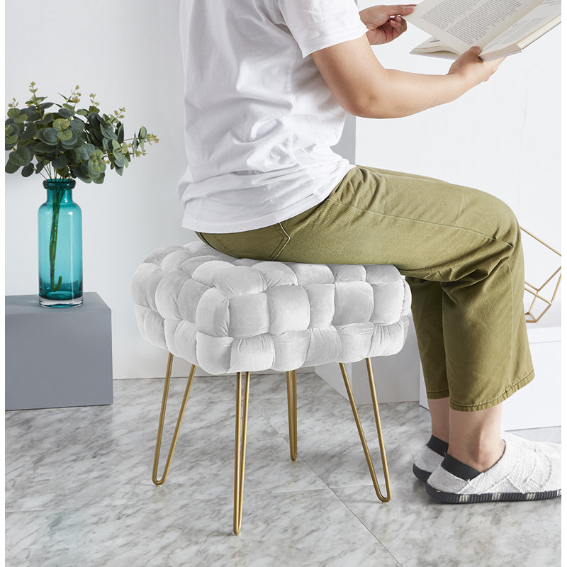 Everly Quinn Fleming Velvet Ottoman & Reviews | Wayfair
