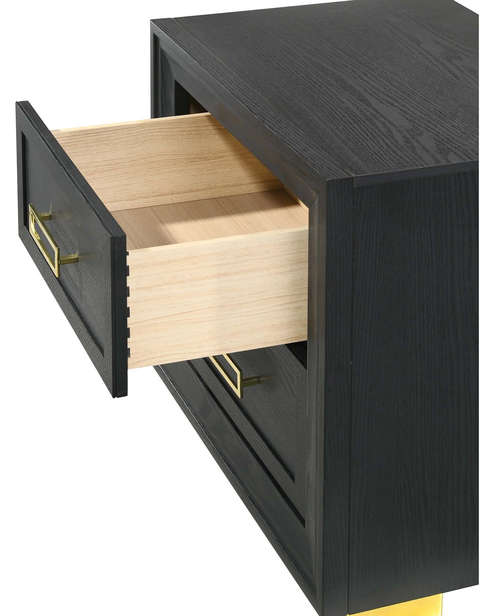 Latitude Run® Glamorous 1pc Modern Glam Style 2-Drawer Nightstand Black ...