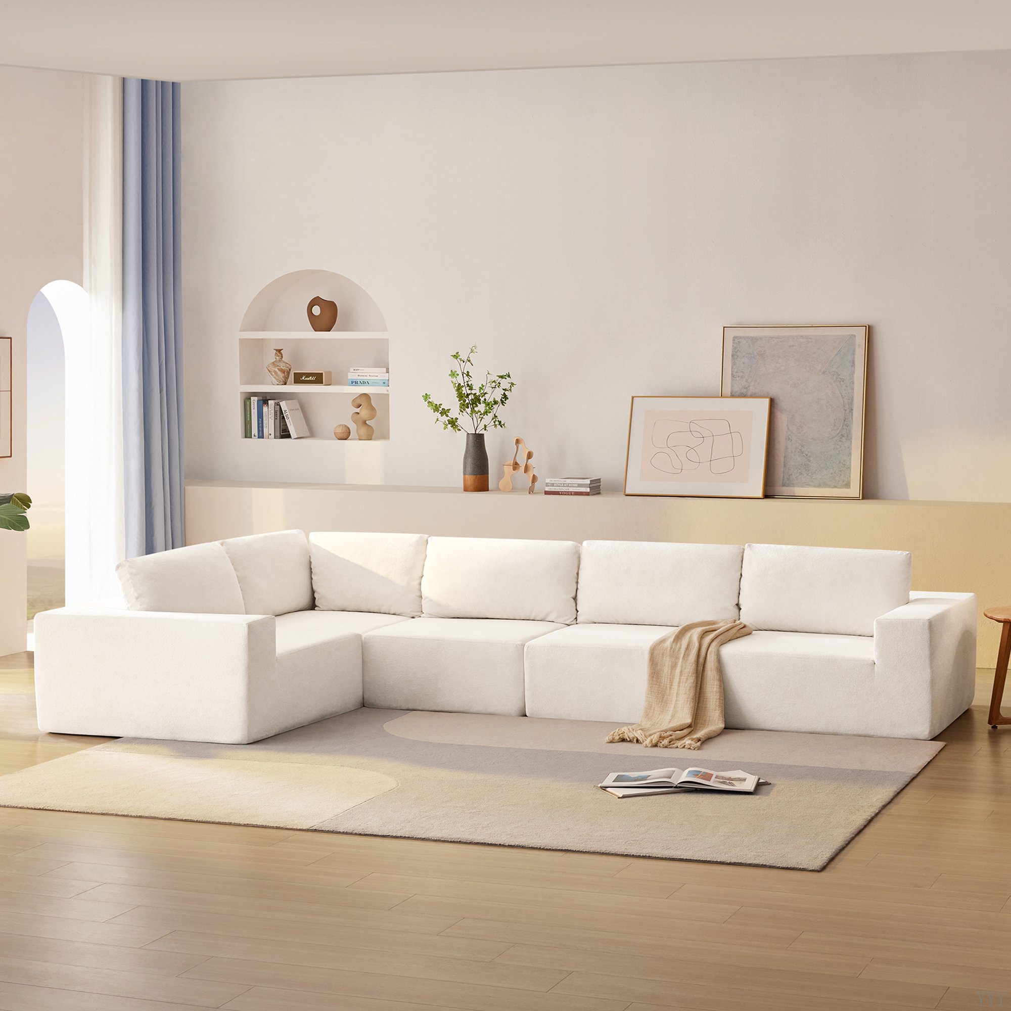 Orren Ellis 147"Modular Sectional Sofa With Wide Seat,No Assembly ...