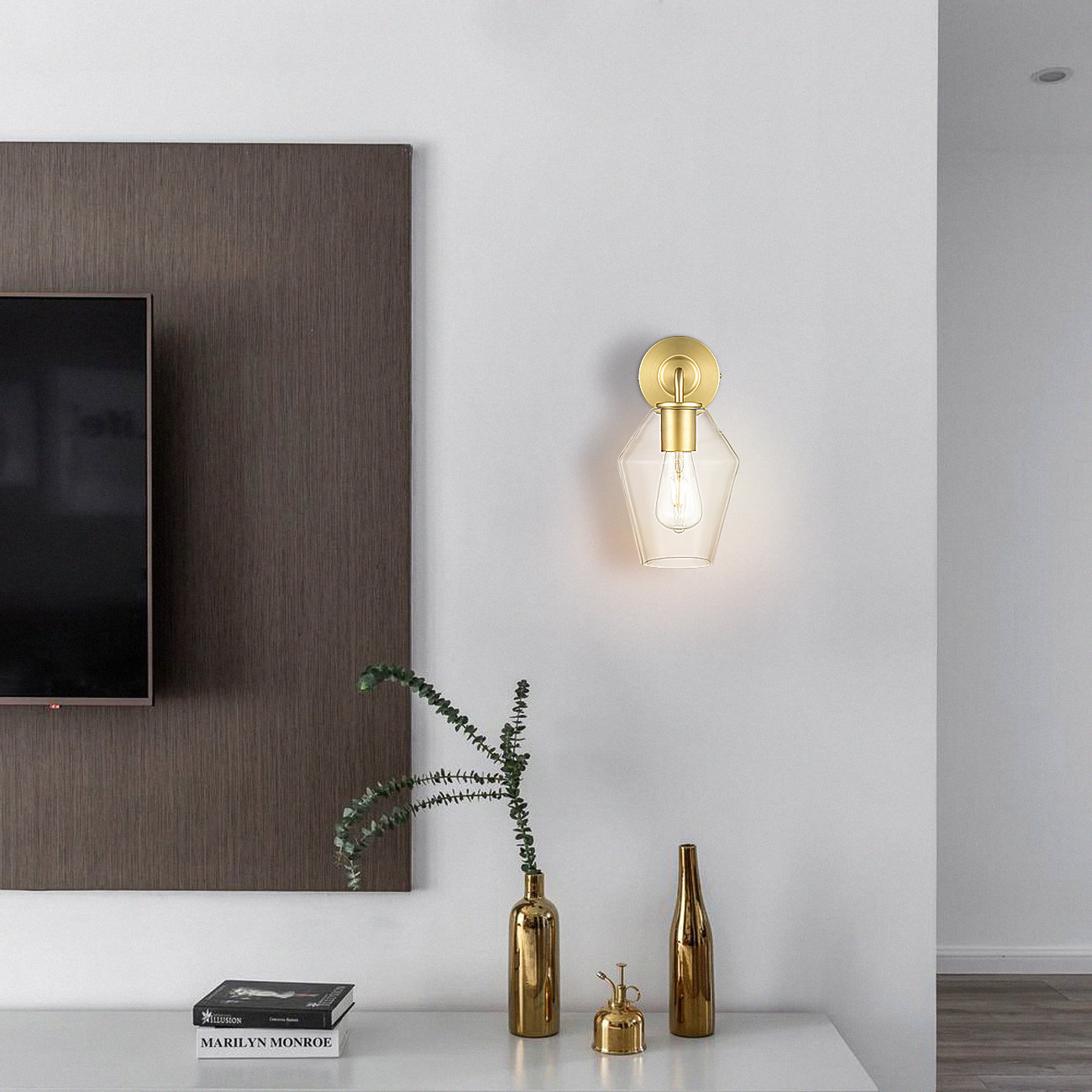 Beachcrest Home™ Braxten 1 - Light Dimmable Armed Sconce & Reviews ...