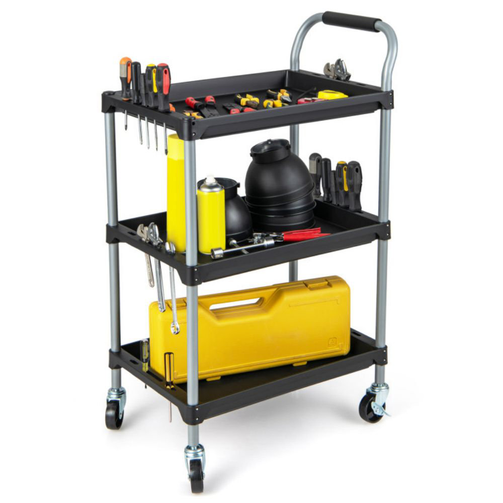Spiritual Realm 3 Layer Tool Cart With PP Shelves Sponged Handle And ...