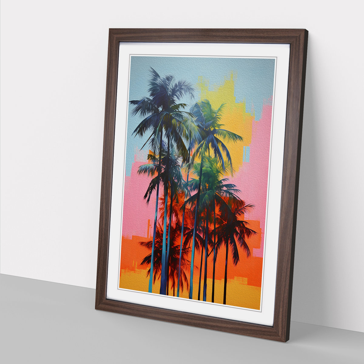 Bay Isle Home Palm Tree Colour Field - Single Picture Frame Print on ...