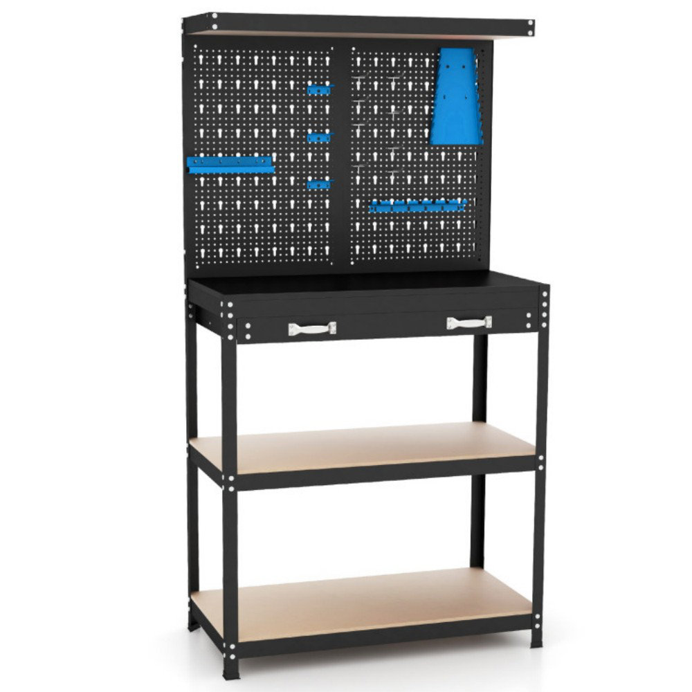 Rebrilliant Tool Storage Workbench With Pegboard With 14 Hanging ...