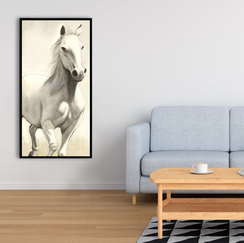 Hokku Designs " Gallant White Horse " on Canvas | Wayfair
