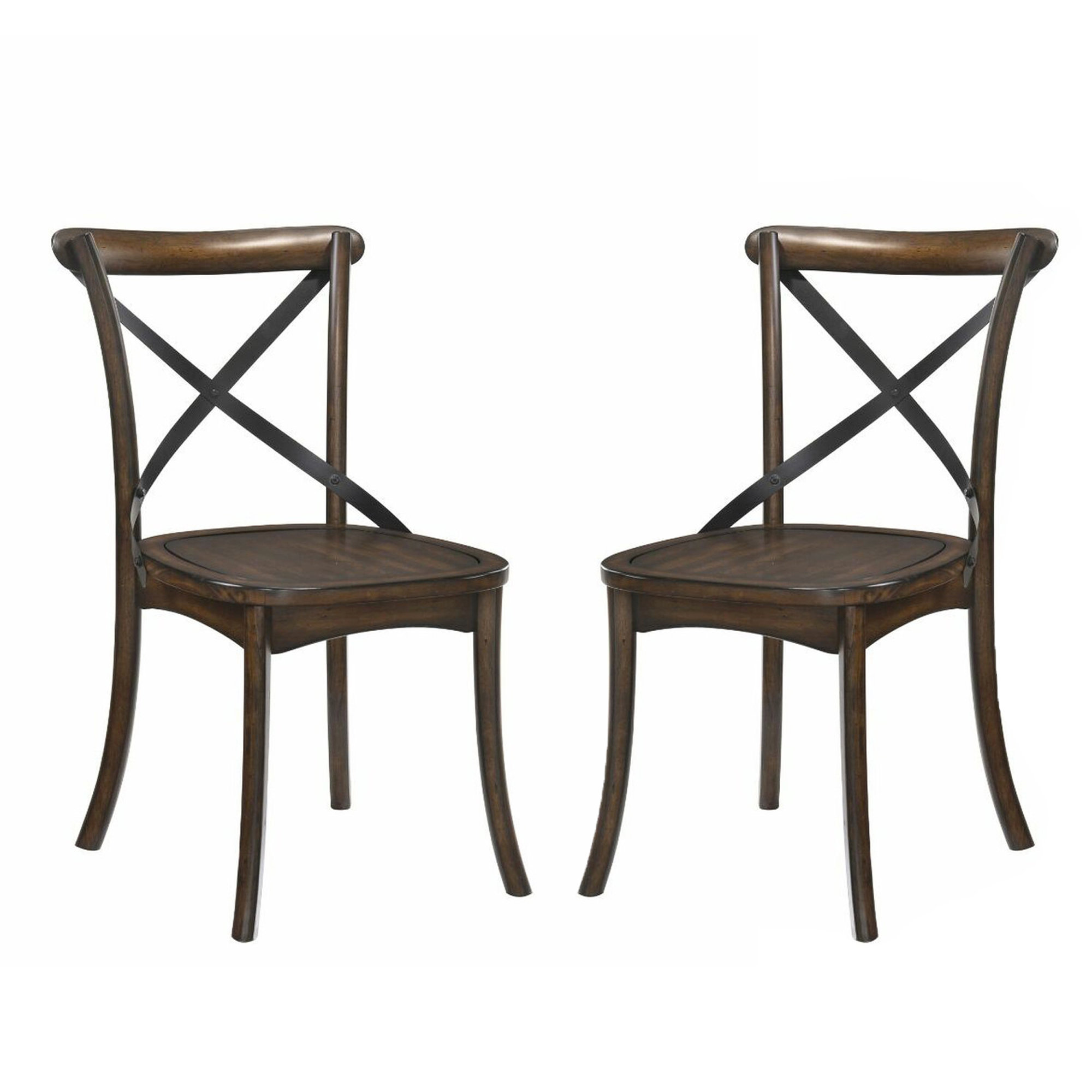 17 Stories Set Of 2 "X" Metal Back Side Chairs | Wayfair