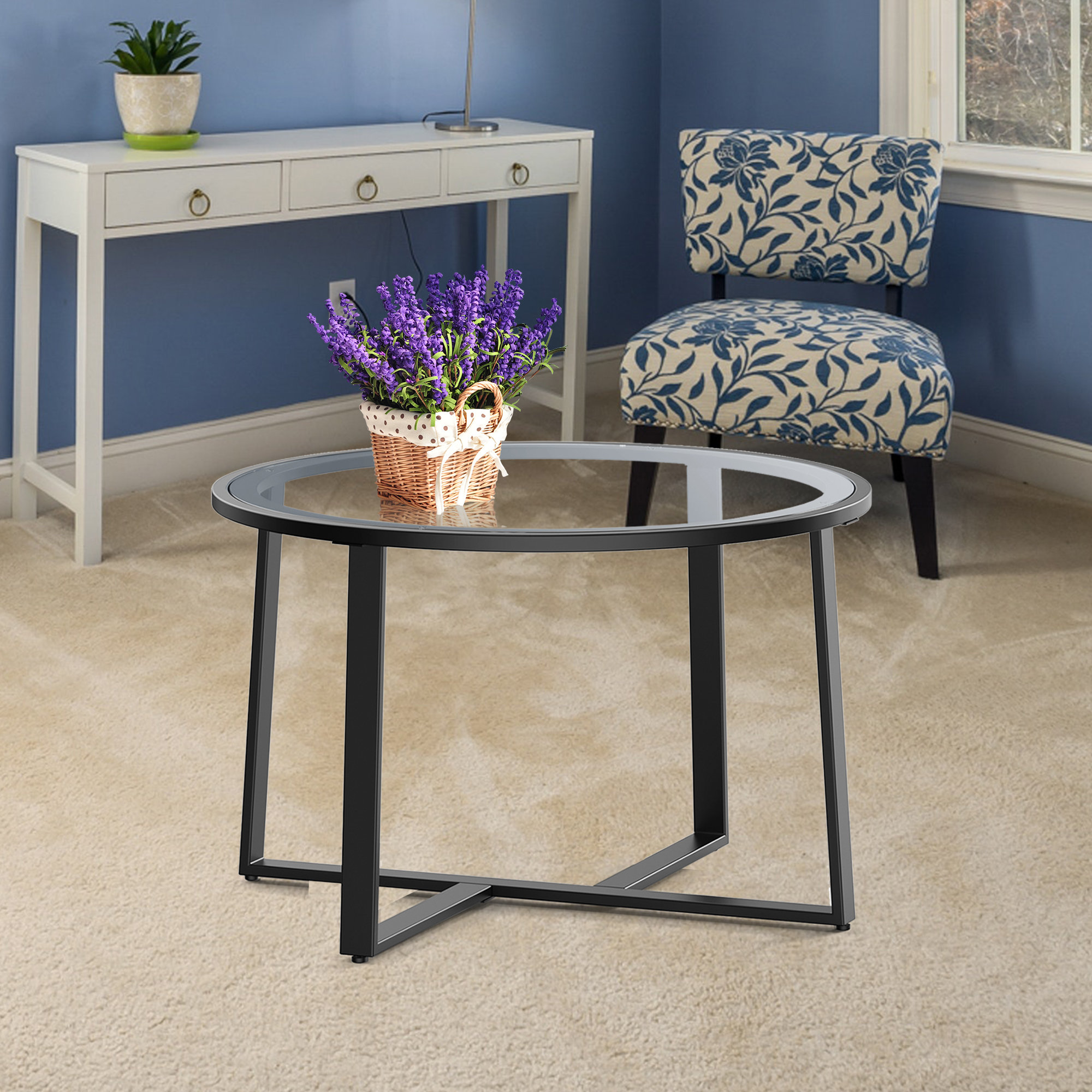 Mercer41 Ritvars Cross Legs Coffee Table | Wayfair
