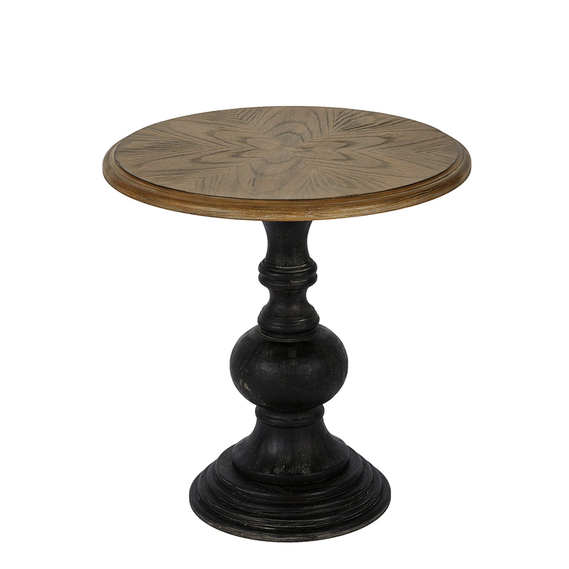 17 Stories Round Accent Table With Reclaimed Walnut Wood Top And Ash ...