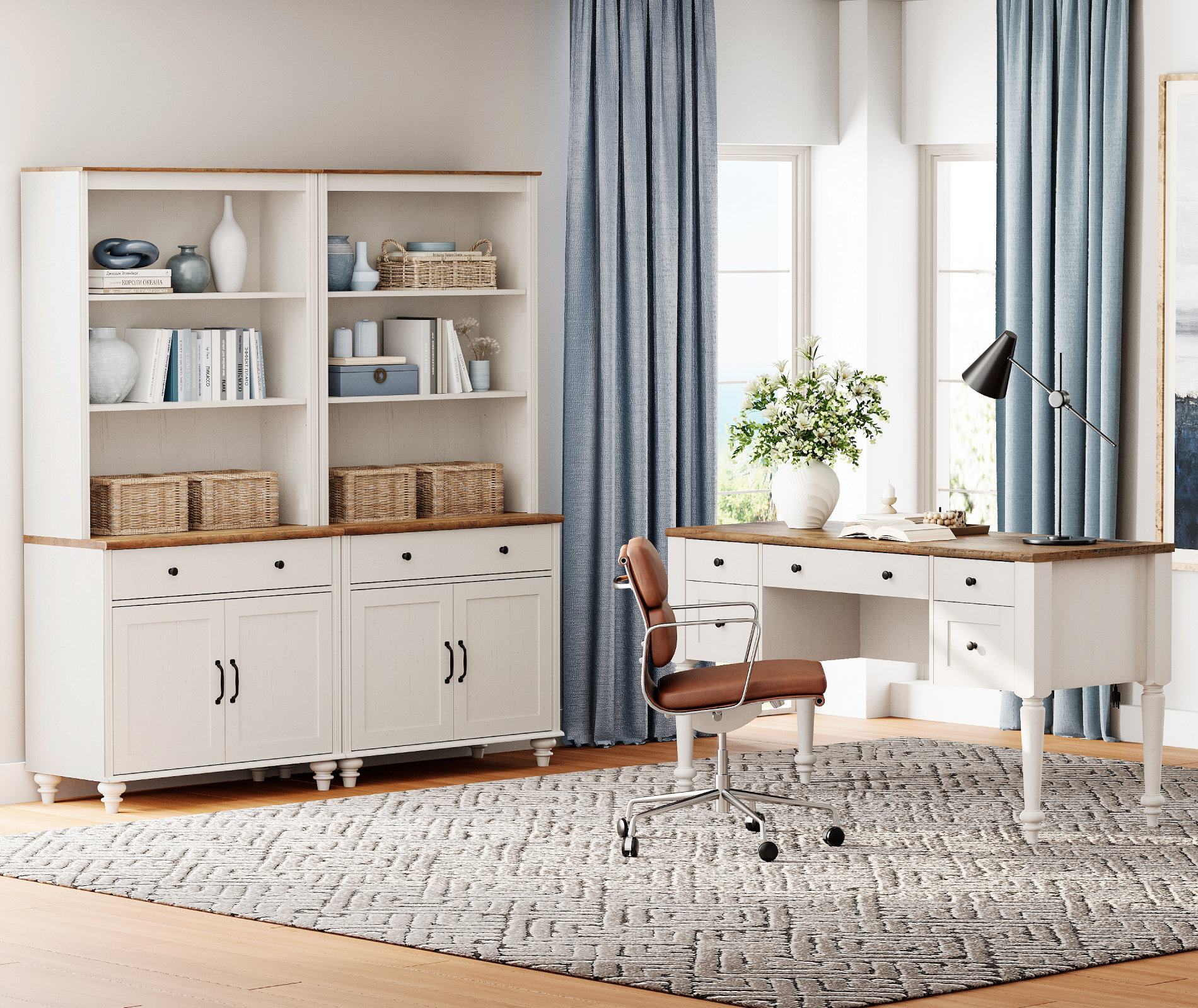 Ophelia & Co. 2 Piece Office Set, 56" Executive Desk & Set Of 2 ...