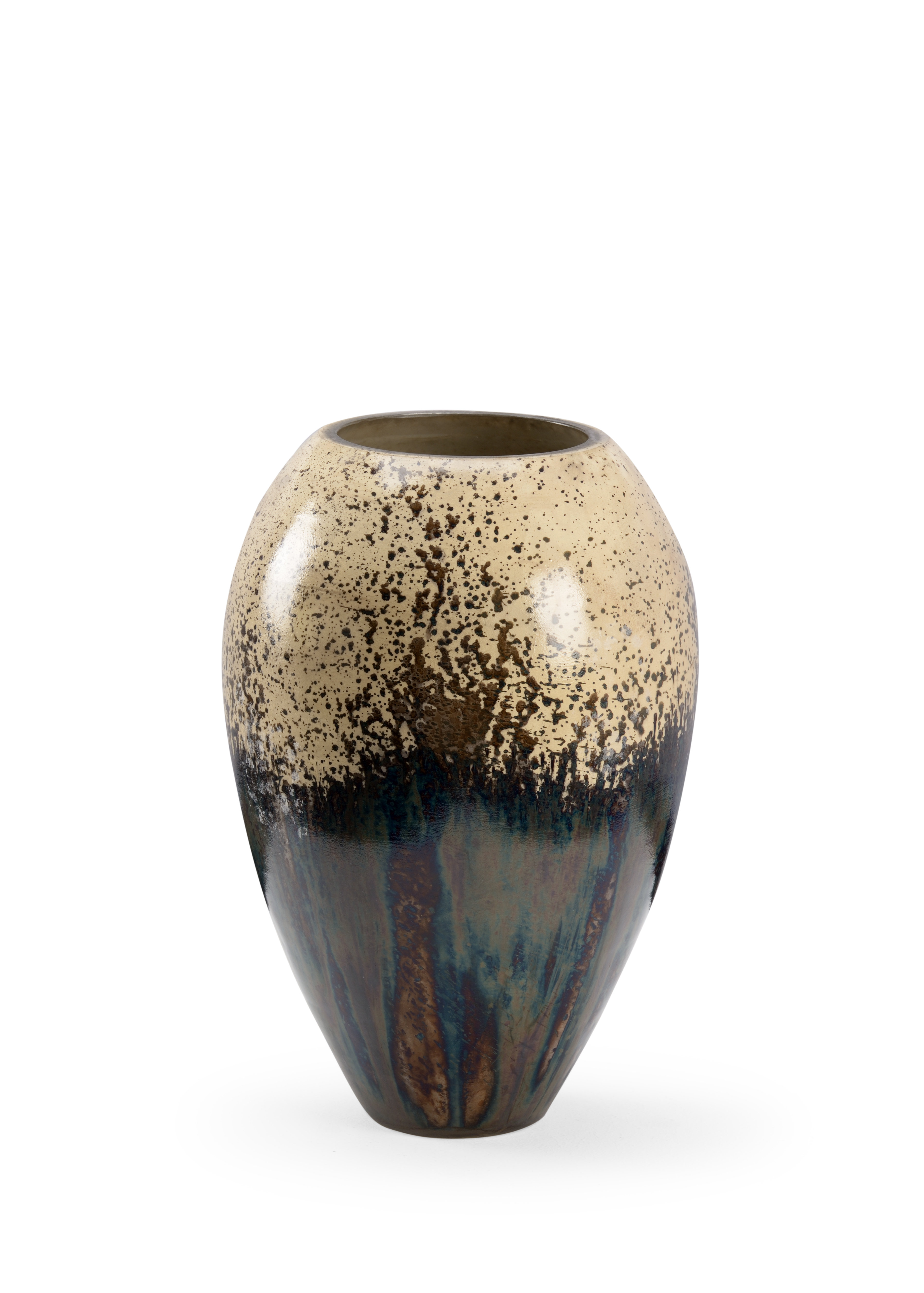 Wildwood Night Fall Cream/Black Glass Table Vase | Wayfair